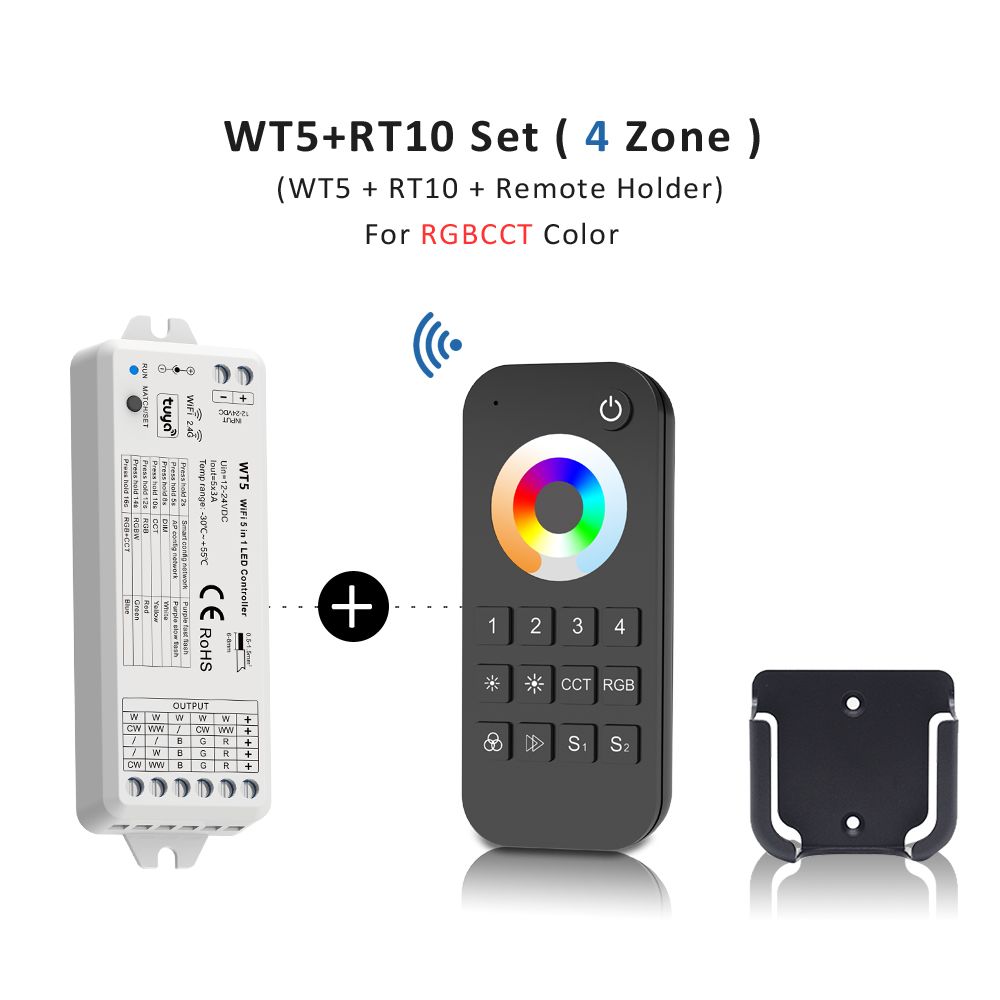 5 In 1 LED Strip Controller 12V 24V DC Tuya Smart Life WIFI 2.4G RF ...