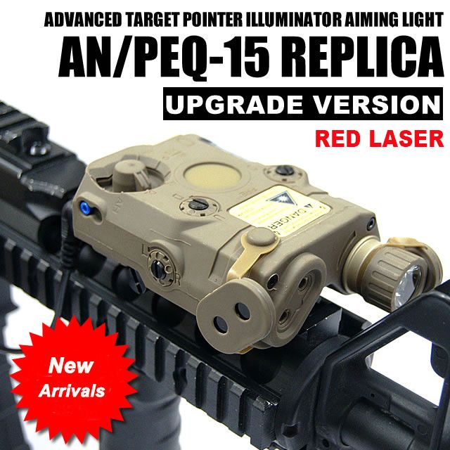 Tactical AN/PEQ 15 Red Laser With White LED Flashlight Torch IR ...