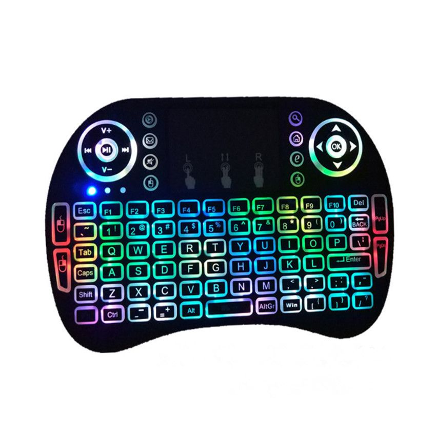 Mini 2.4GHz Wireless Backlit Keyboard Portable Hand Held With Touchpad ...