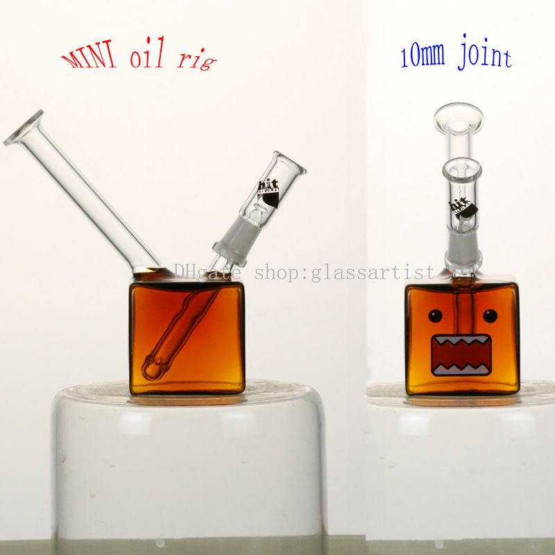 2020 CNCamille Newest Mini Glass Bongs Amber Color Square 10mm Joint ...