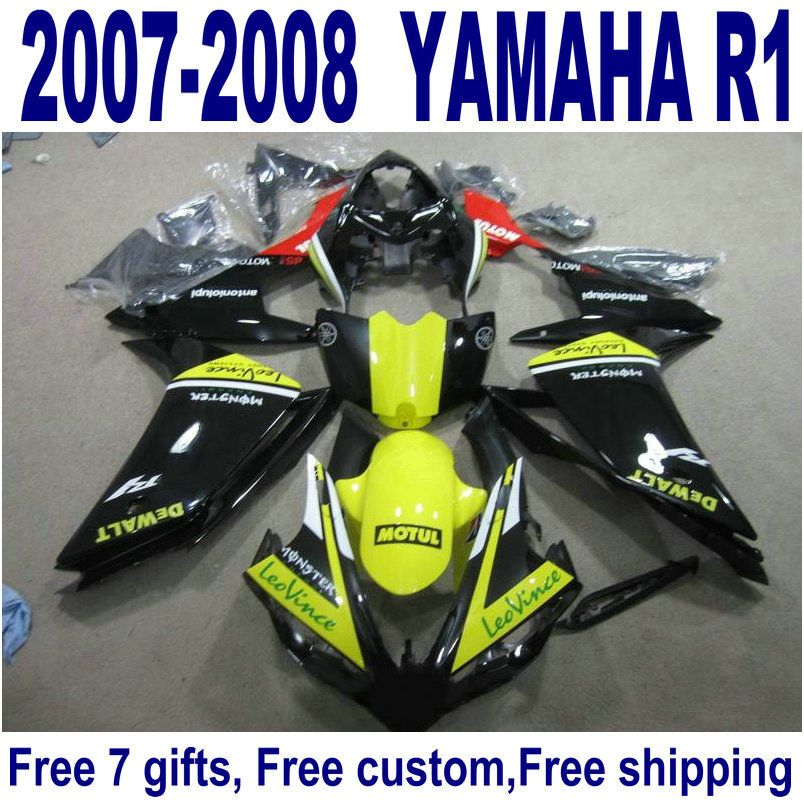 7 Gifts Plastic Fairings For YAMAHA YZF R1 2007 2008 Plastic Fairing ...
