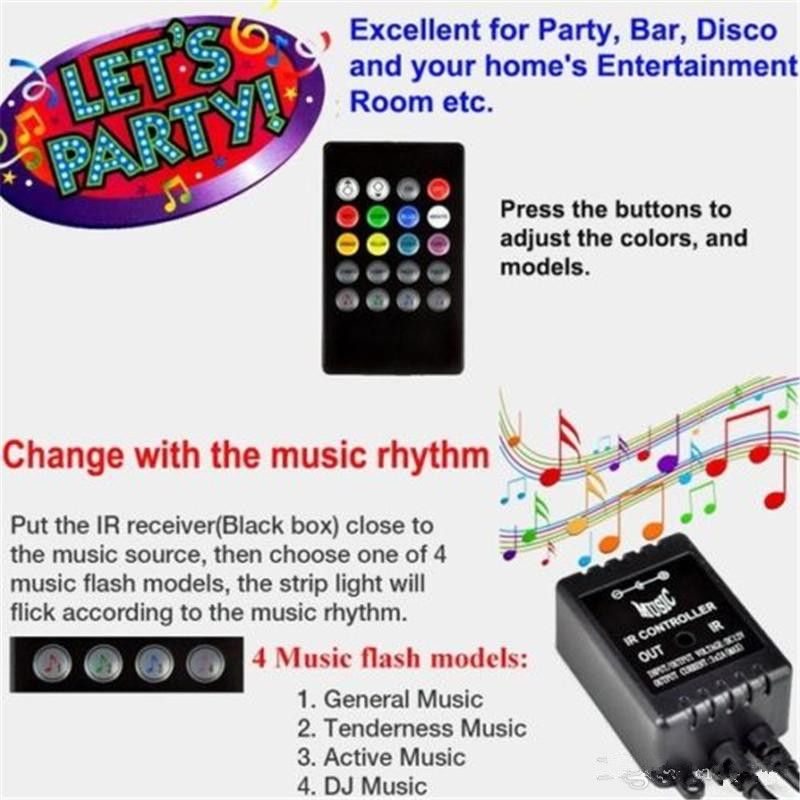 Newest Music LED Strip Light 5M 5050 SMD RGB Strips 12V Music Sound ...