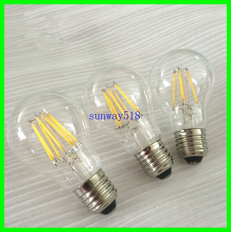 Filament Led A60 Bulbs 8w 6w Dimmable E27 E26 B22 360 Angle Led Lights ...
