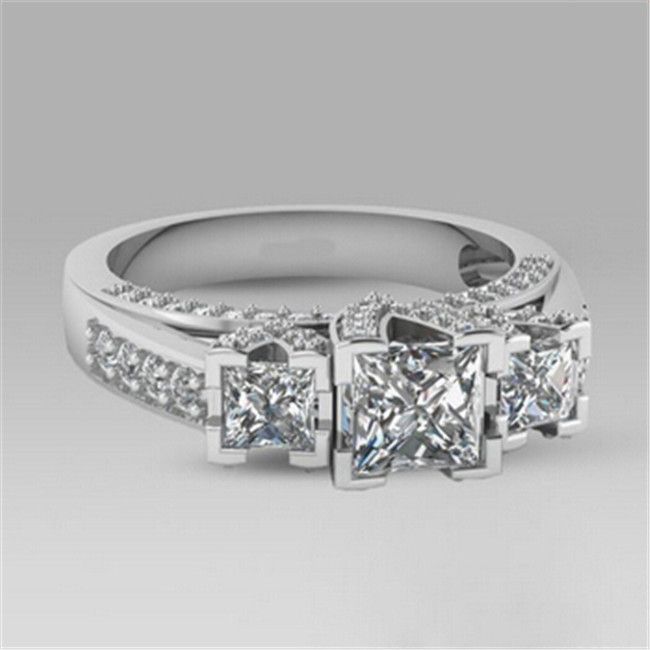 Discount Turkish Engagement Couple Rings Princess Cut Sapphire Womens ...