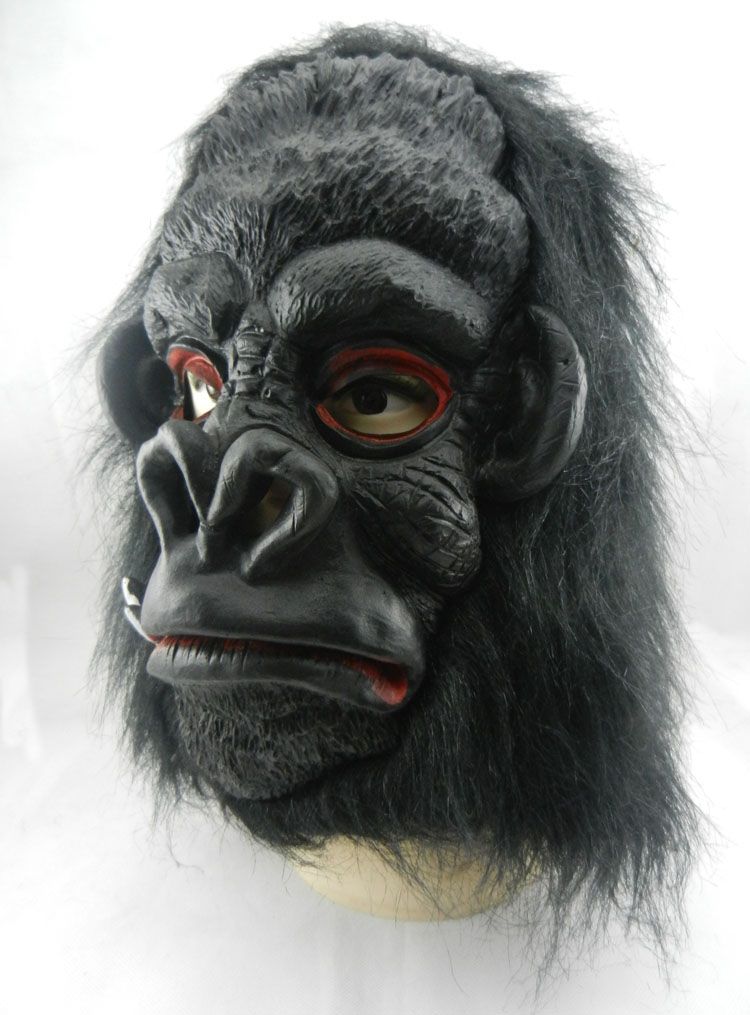 Cheap Cosplay Black Chimpanzee Mask Creepy Monkey Latex Mask Horror ...