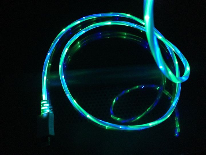 3FT LED Dual Color Micro USB Cable Data Sync LED Light Up Charger Cord ...