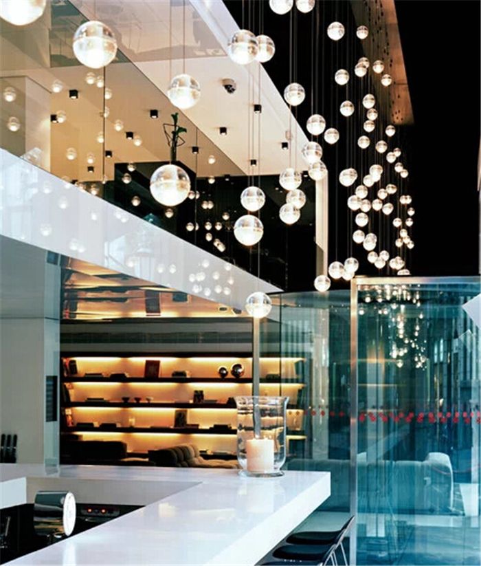 G4 Famous Brand LED Crystal Glass Ball Pendant Meteor Rain Ceiling ...