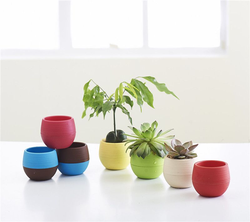2020 Desktop Green Plants Flower Pots Planters Home Decoration Plastic ...
