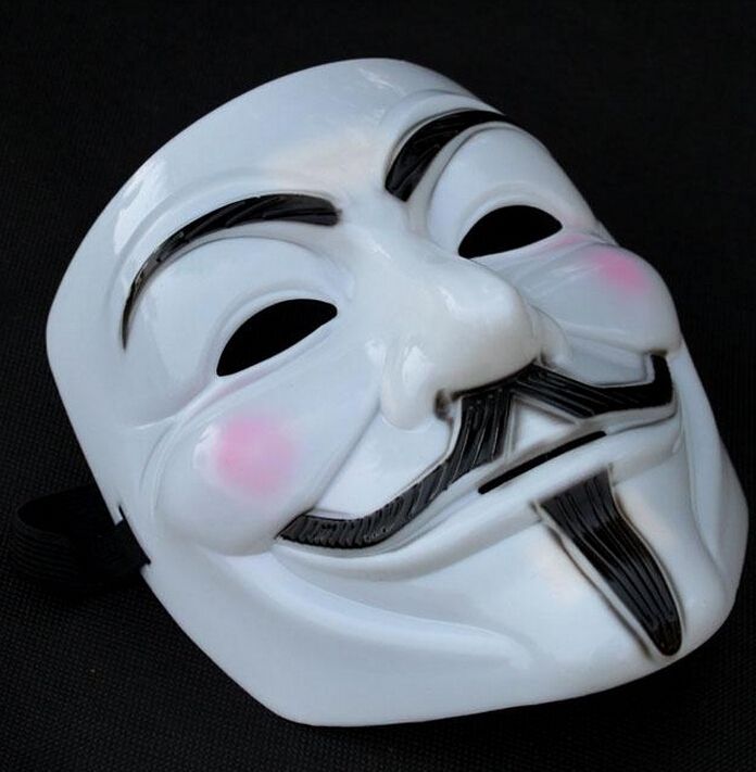 Cheap V Mask For Vendetta Yellow Mask With Eyeliner Nostril Anonymous ...