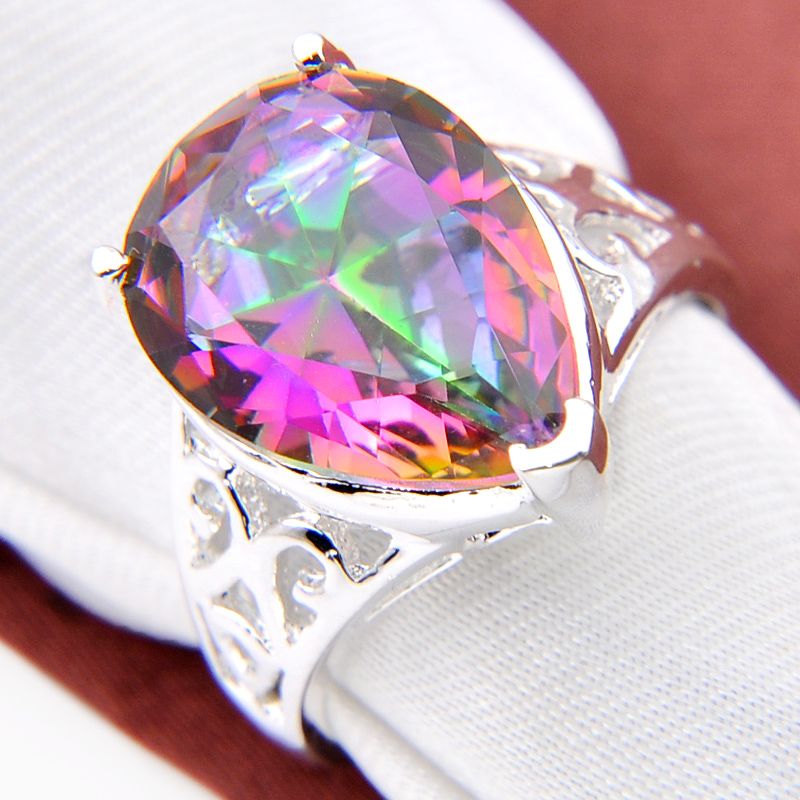 2021 New Brand Fine 925 Sterling Gemstone Genuine Rainbow Mystic Topaz