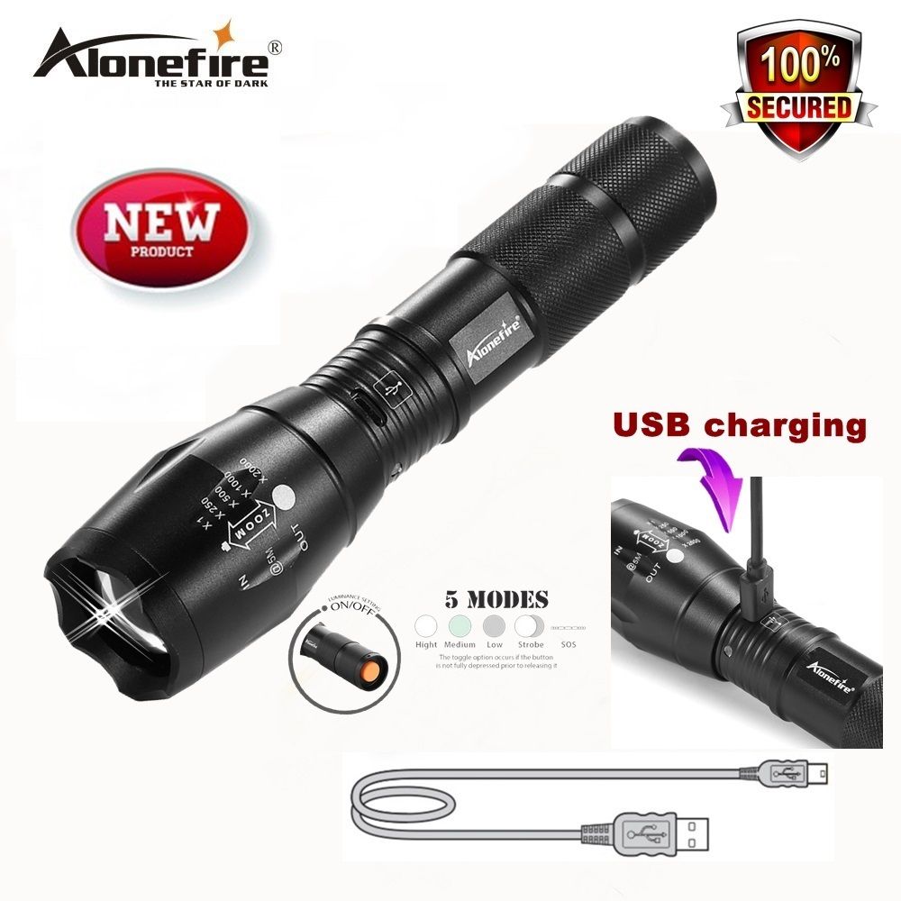 AloneFire G700 U XM L T6 Zoomable CREE LED Flashlight Waterproof Usb ...