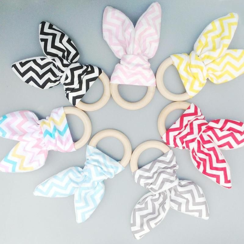 2021 19 Styles Baby Teethers Natural Wood Circle With Fabric Wooden ...