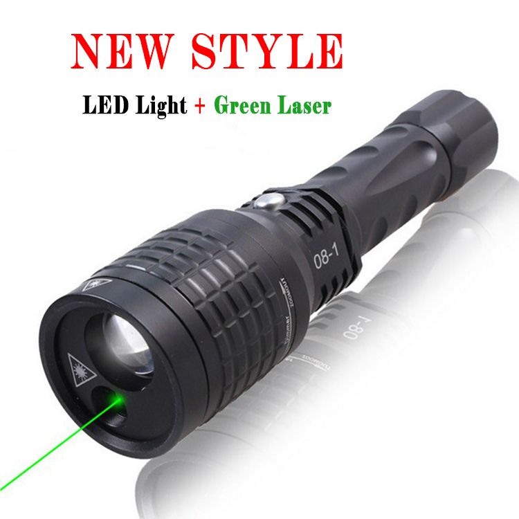 Waterproof 5mw 532nm Hybrid LED Light Green Laser Pointer Green Lazer ...