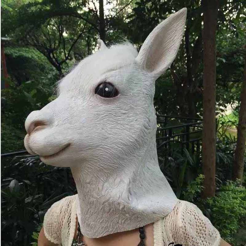 Cheap New Alpaca Mask Cute Animal Mask Full Face Halloween High Quality ...