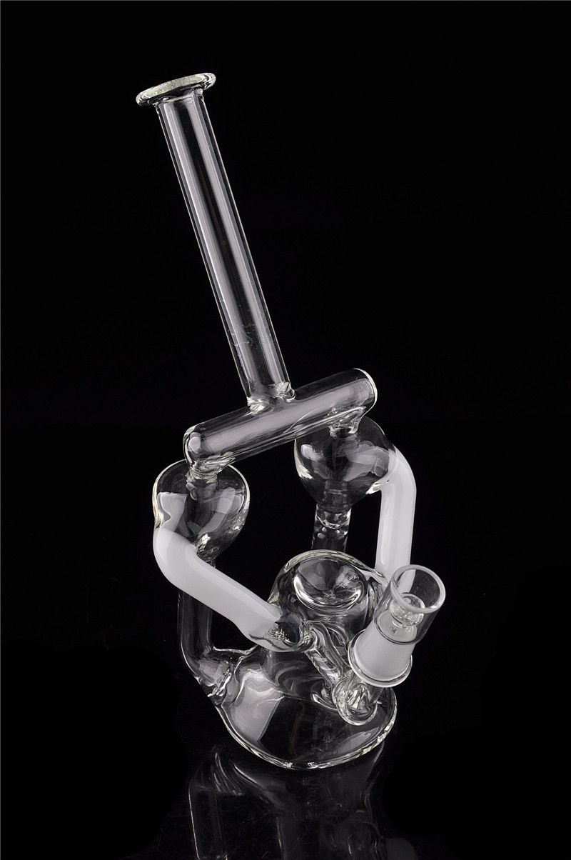 2021 Helix Cyclone Glass Bong Such Intricate Double Recycle Bubber ...