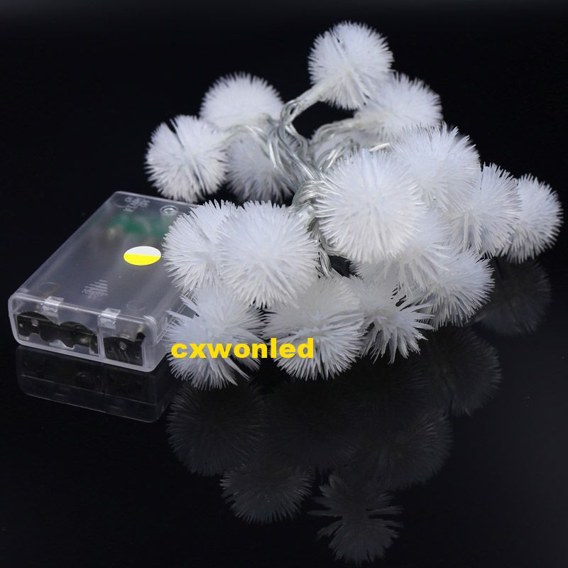 Indoor Led String Lights 2M 20leds Warm White Puffer Ball Christmas ...