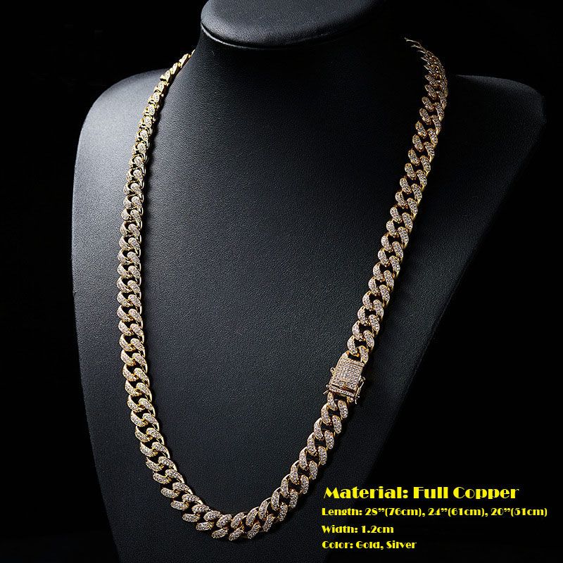 Acquista Rame Pieno Di Alta Qualità Con Diamante MIAMI CUBAN LINK Chian ...