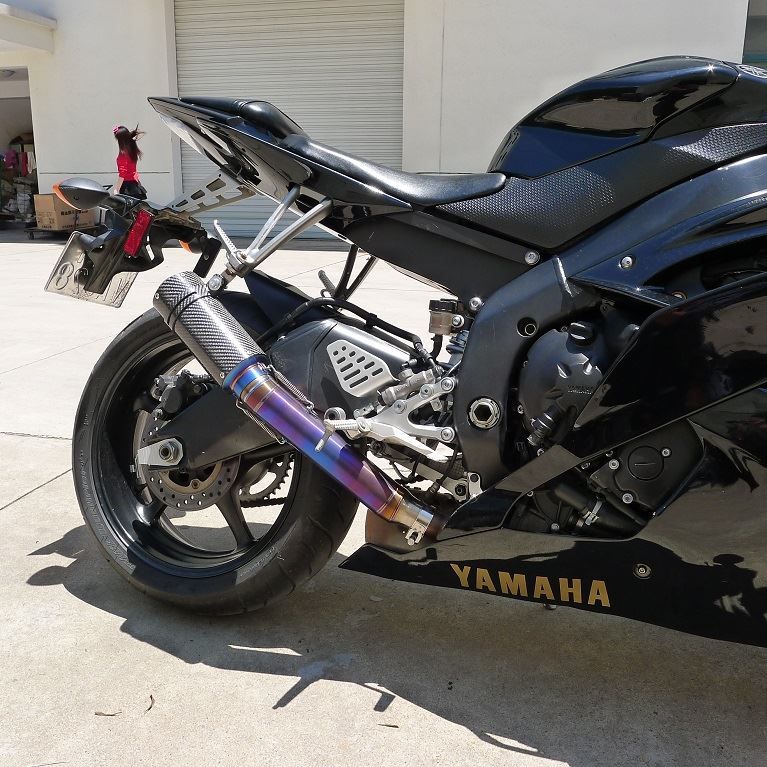 YAMAHA YZF R6 R6 Full Titanium Modified Exhaust Pipe Flame Exhaust Six ...