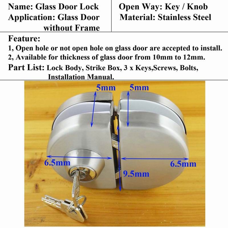 Discount GD03SS Glass Door Lock Stainless Steel Without Hole ...