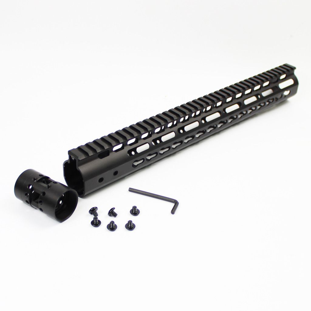 AR15 Handguard 15 Inch Ultralight Key Mod Free Float Quad Rail Mounting ...