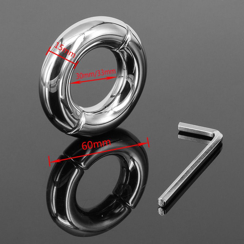2016 New Stainless Steel Scrotum Ring Metal Locking Cock Ring Ball