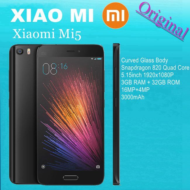 Best Original Xiaomi Mi5 M5 5.15 Snapdragon 820 Quad Core Mobile Phone ...