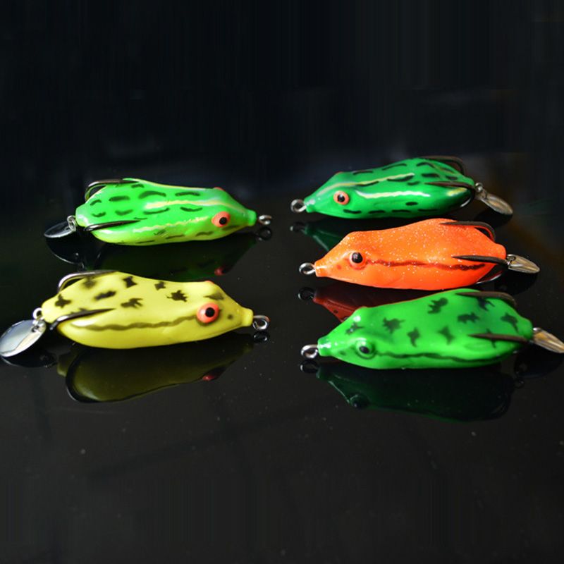 2020 Fishing Snakehead Lure Frog Double Hook With Spoon Blade 7cm/10g ...