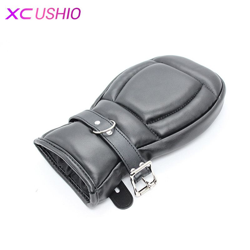 Lockable Padded Bondage Mitts Pony Play Mittens Gloves Sex Hand Bondage ...