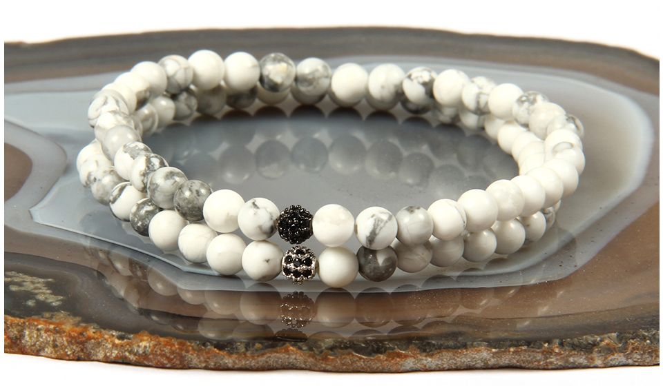 2020 Wholesale New Arrival 4mm Natural White Howlite Marble Stone Beads ...