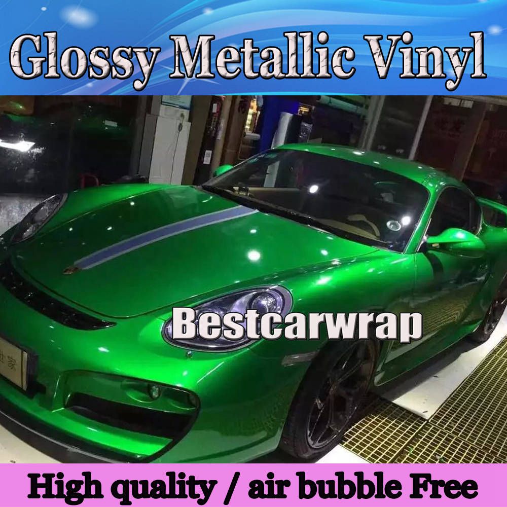 2021 Candy Green Gloss Car Wrap Vinyl Film With Air Release Metallic ...