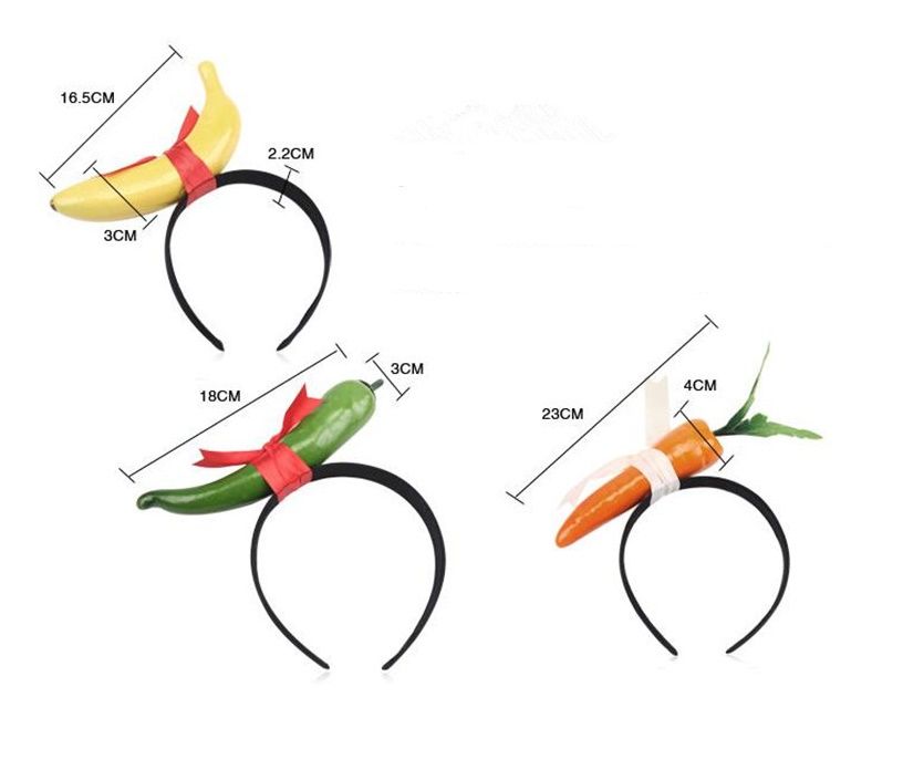 Kids Funny Fruits Vegetables Headband Carrot Pepper Banana Hair Sticks ...