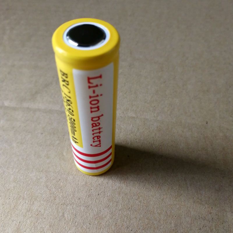 High Quality 18650 Li Ion Battery, 18650 5000mAh YEllow Battery Flat ...