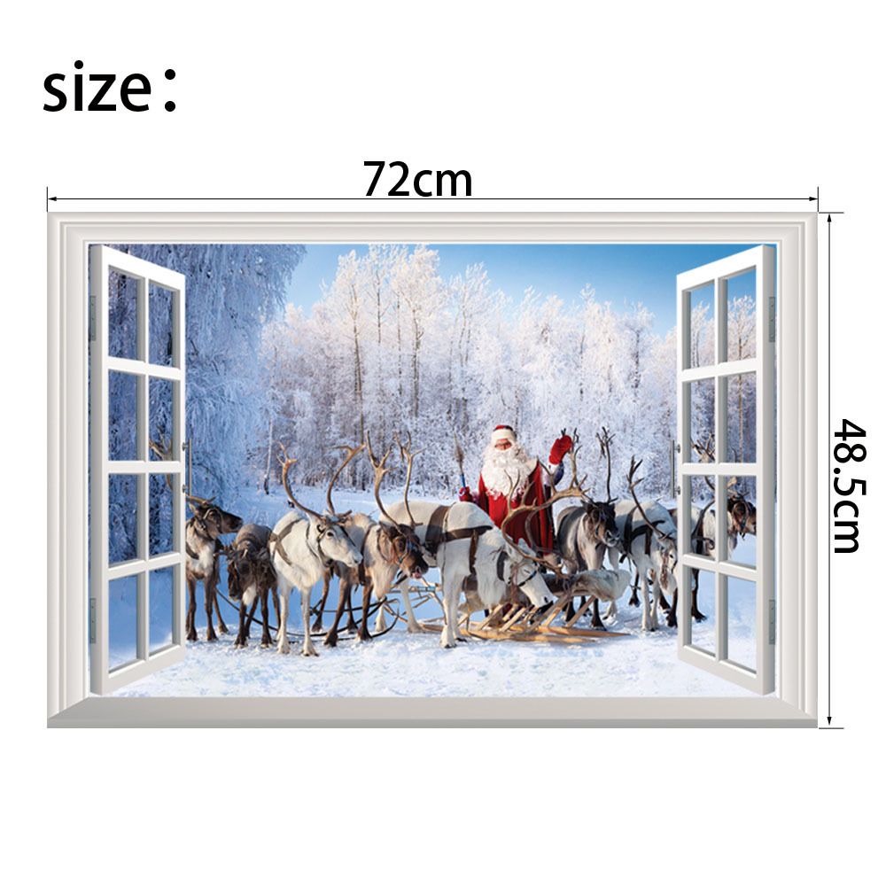 Just Christmas: 3D Santa Wall Decal Festive Sticker Mural For Any Room ...