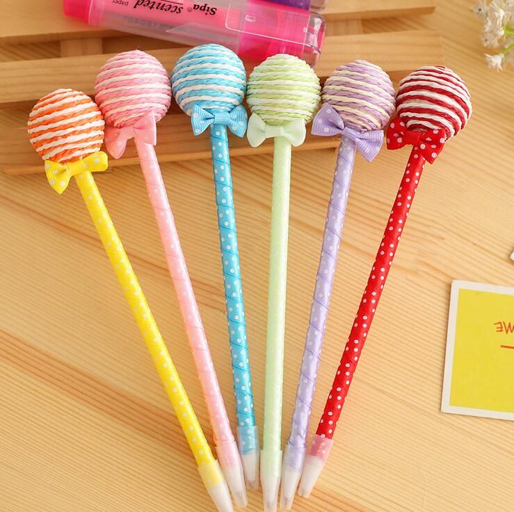 Novelty Plastic Kawaii Candy Color Pens Shape Ball Point Lollipop ...