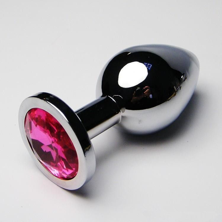 40 90mm Large Metal Anal Plug Plated Jeweled Rhinestone Butt Plug