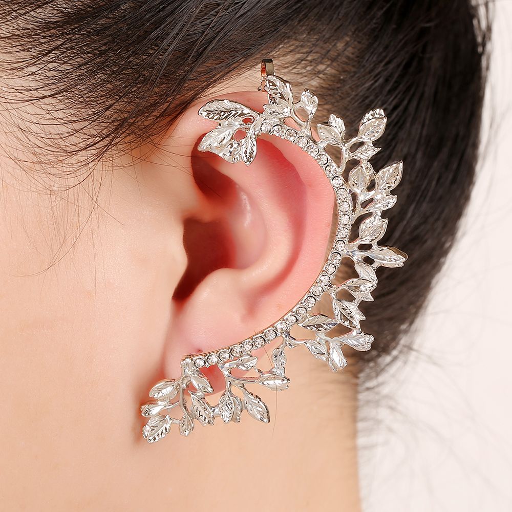 2021 Punk Jewelry Women T Gold Silver Plated Crystal Ear Cuff Curved