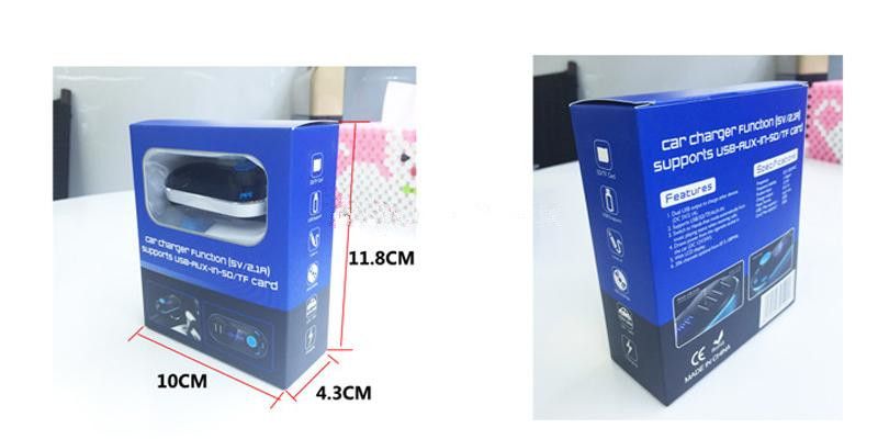 BT66 Car Bluetooth FM Transmitter 2.1 A Dual USB Car Charger MP3 Player ...