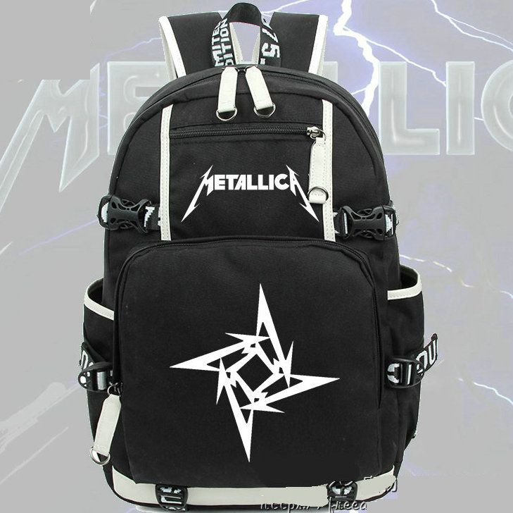 Cool Band Backpack Metallica School Bag Thrash Metal Rock Daypack Music ...