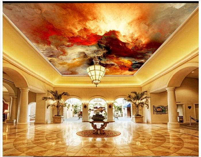 High Quality Custom 3d Ceiling Wallpaper Murals Gorgeous Clouds Dawn 3D ...