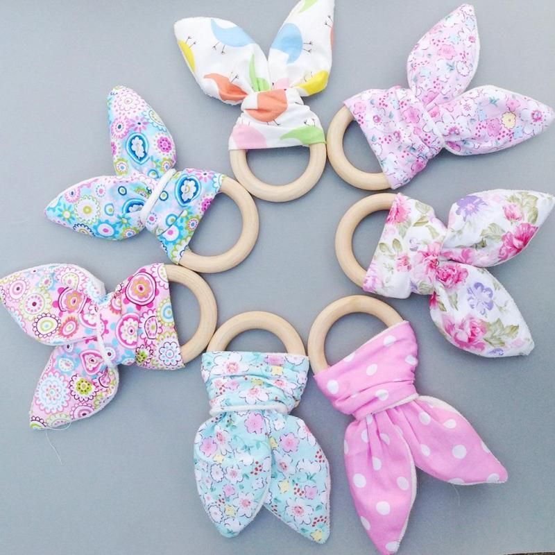 2021 19 Styles Baby Teethers Natural Wood Circle With Fabric Wooden ...