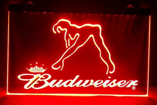 B02 Budweiser Exotic Dancer Stripper Bar Pub Club 3d Signs Led Neon ...