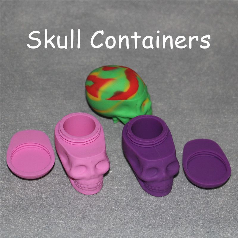 2021 Unique Skull Screw Top NonStick Jar Slick Skull Silicone Container ...