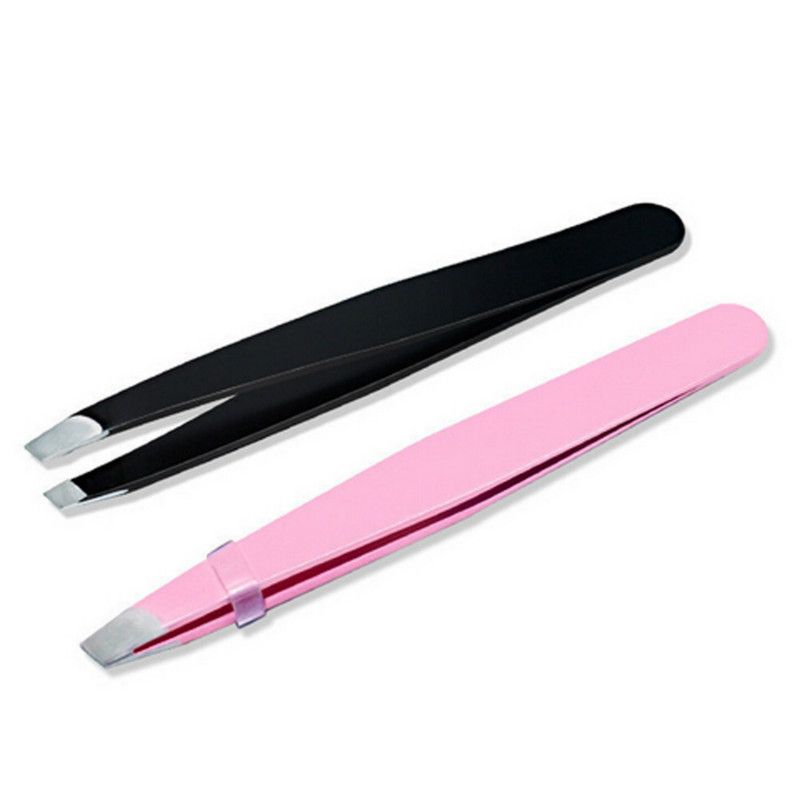 New Lady Eyebrow Tweezers Hair Removal Stainless Steel Beauty Slant Tip ...