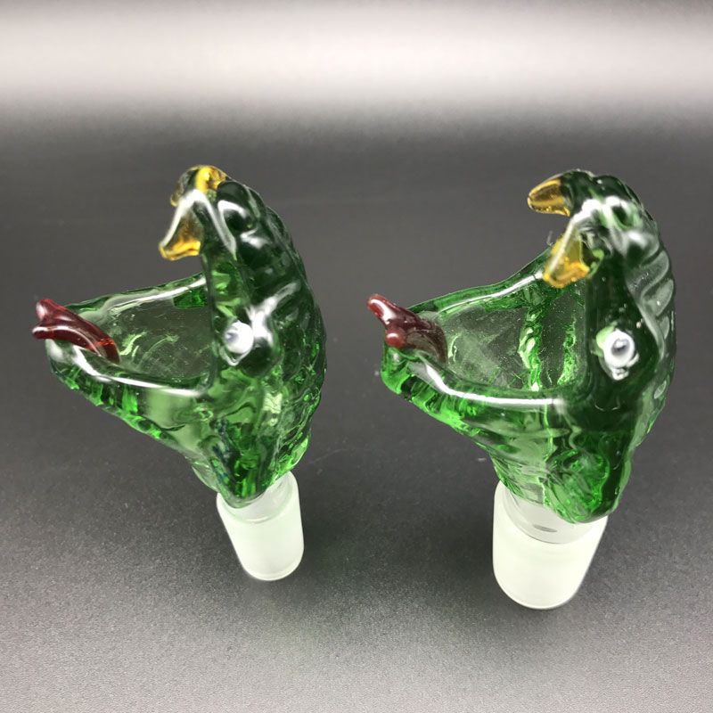 2021 2017??? Wholesale Snake Head Glass Bowls For Bongs With Blue 14mm ...