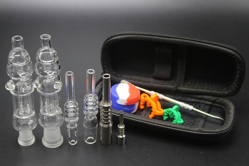 2020 10mm 14mm Dab Rig Hookah Pipes With EGO Leather Case Titanium ...