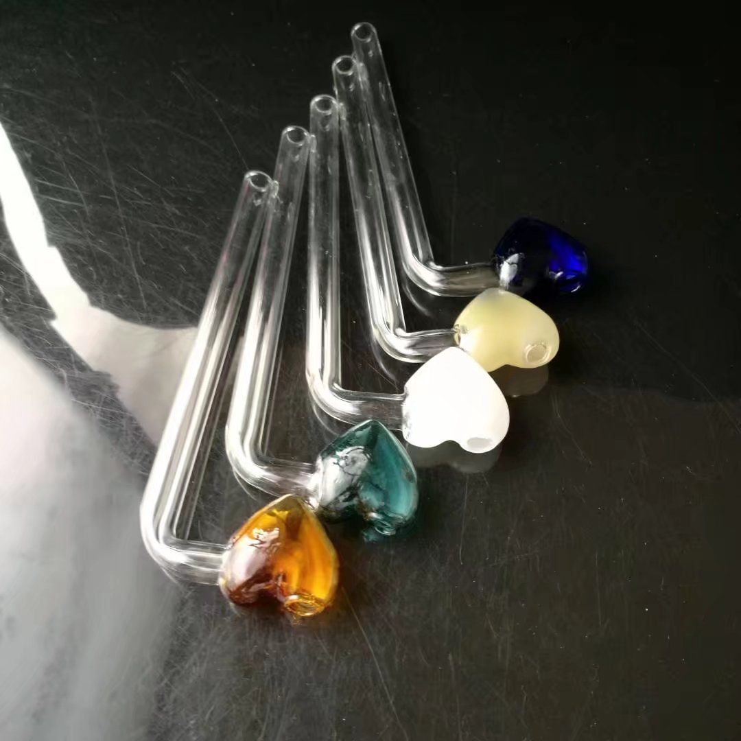 Long Peach Pot Glass Bongs Accessories , Colorful Pipe Smoking Curved ...