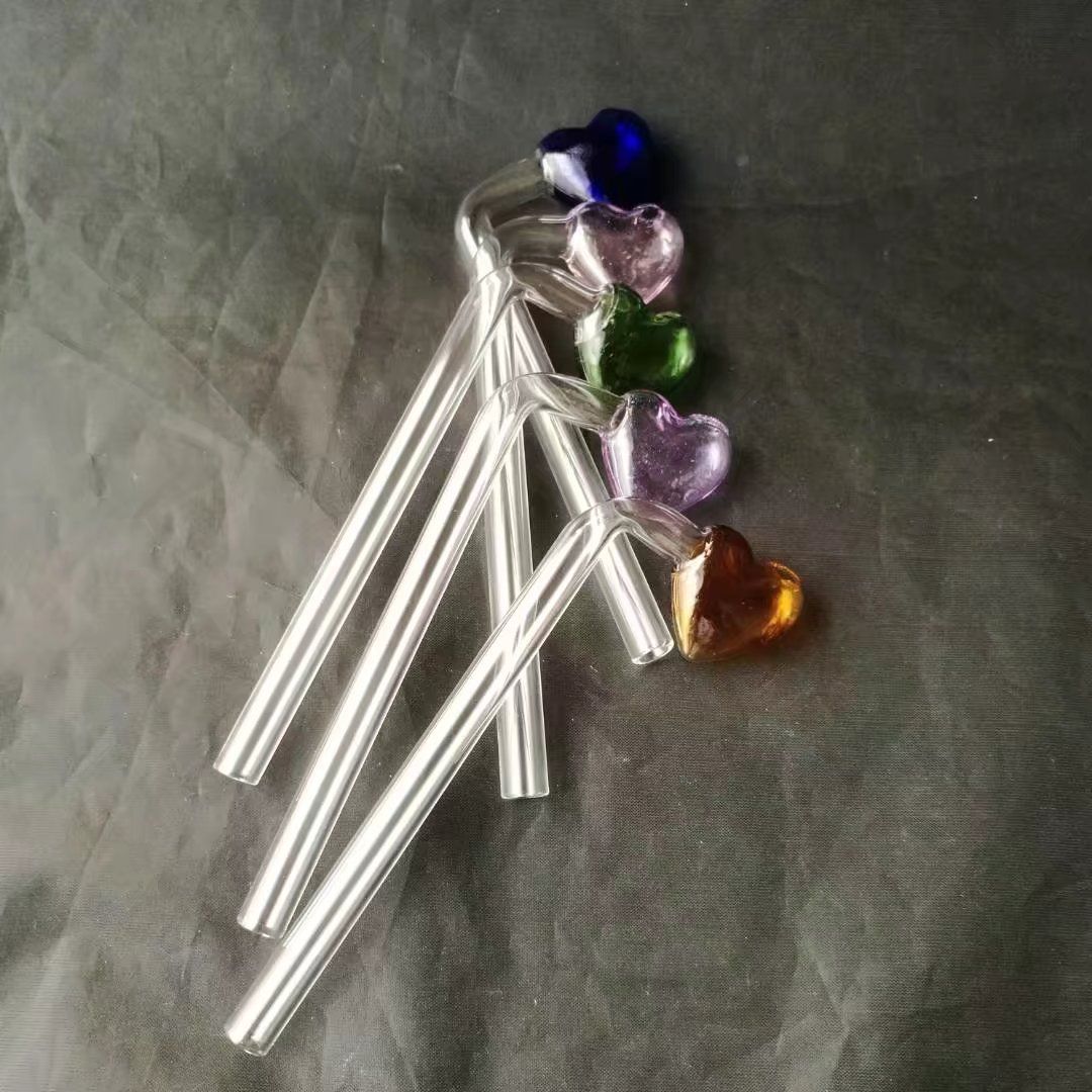 Long Peach Pot Glass Bongs Accessories , Colorful Pipe Smoking Curved ...