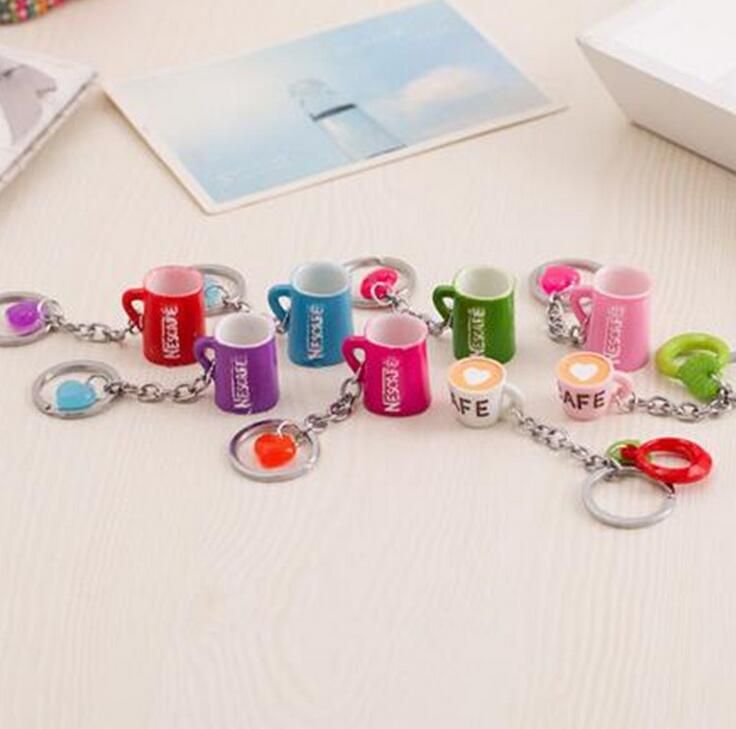 Creative Resin Coffee Cup Keychain KR118 Oventure Key Rings With ...