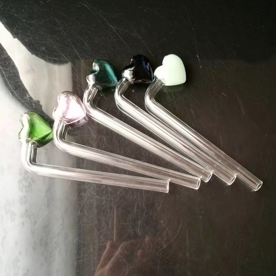 Long Peach Pot Glass Bongs Accessories , Colorful Pipe Smoking Curved ...