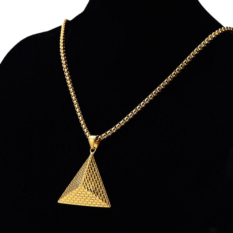 Wholesale 2017 New Fashion 3D Pyramid Pendant Necklace Charm King ...